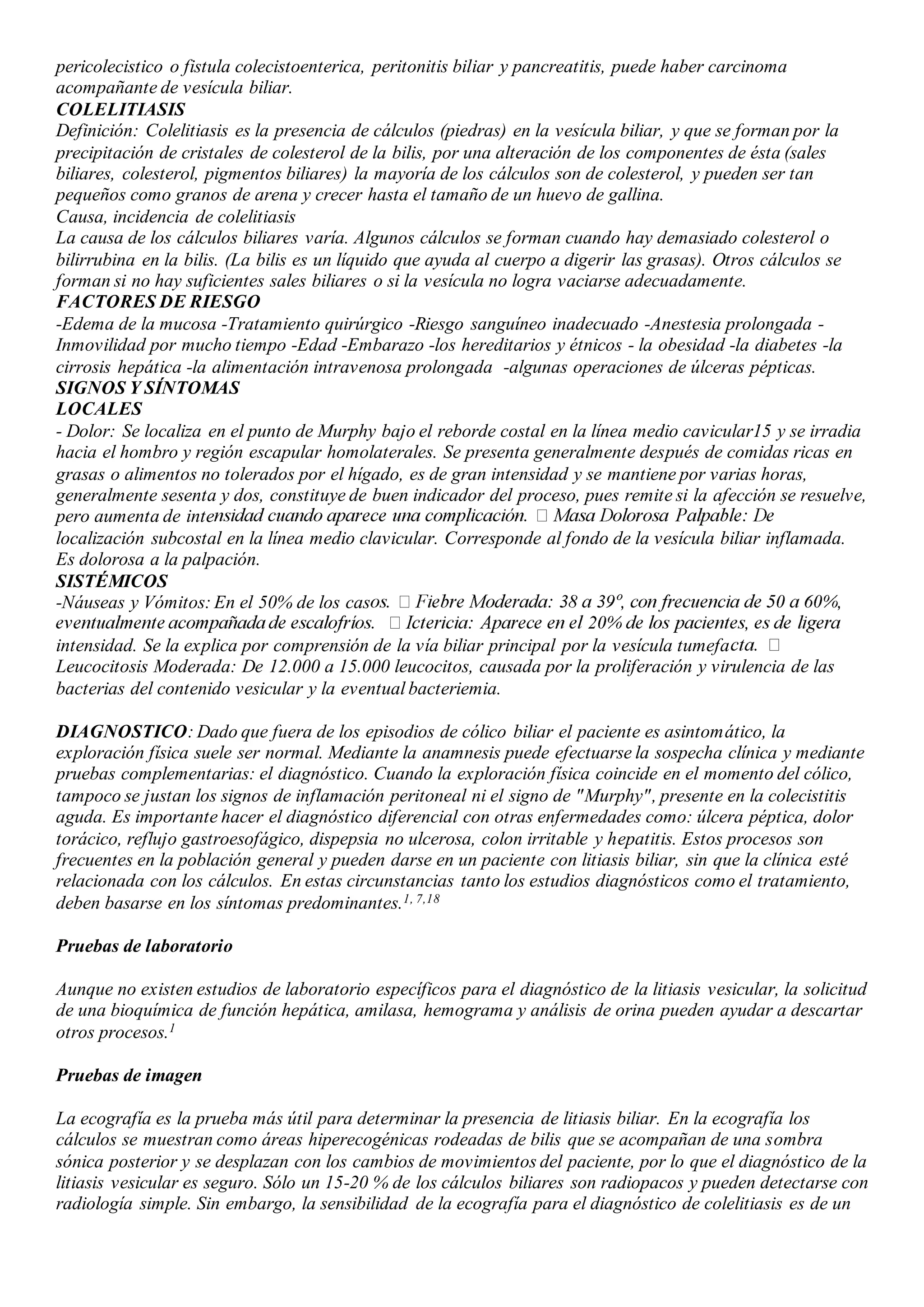 Litiasis biliar | DOCX