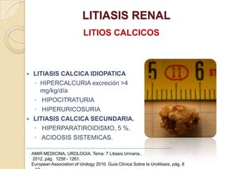 LITIASIS RENAL - DR. FRANCISCO CRUZ TORRES | PPTX