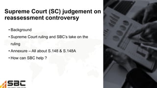 Litigation - Tax Alert - Section 148 and 148(A) - SBC Analysis.pdf