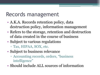 Litigation Holds: A primer | PPT