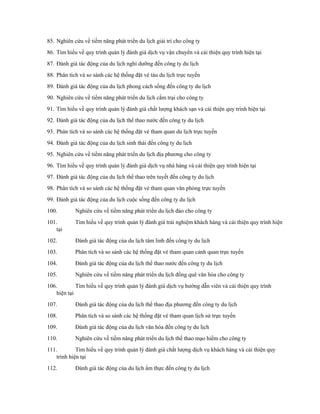 Liệt Kê 200 Đề Tài Báo Cáo Thực Tập Tại Công Ty Du Lịch Từ Các Khoa Du Lịch | PDF