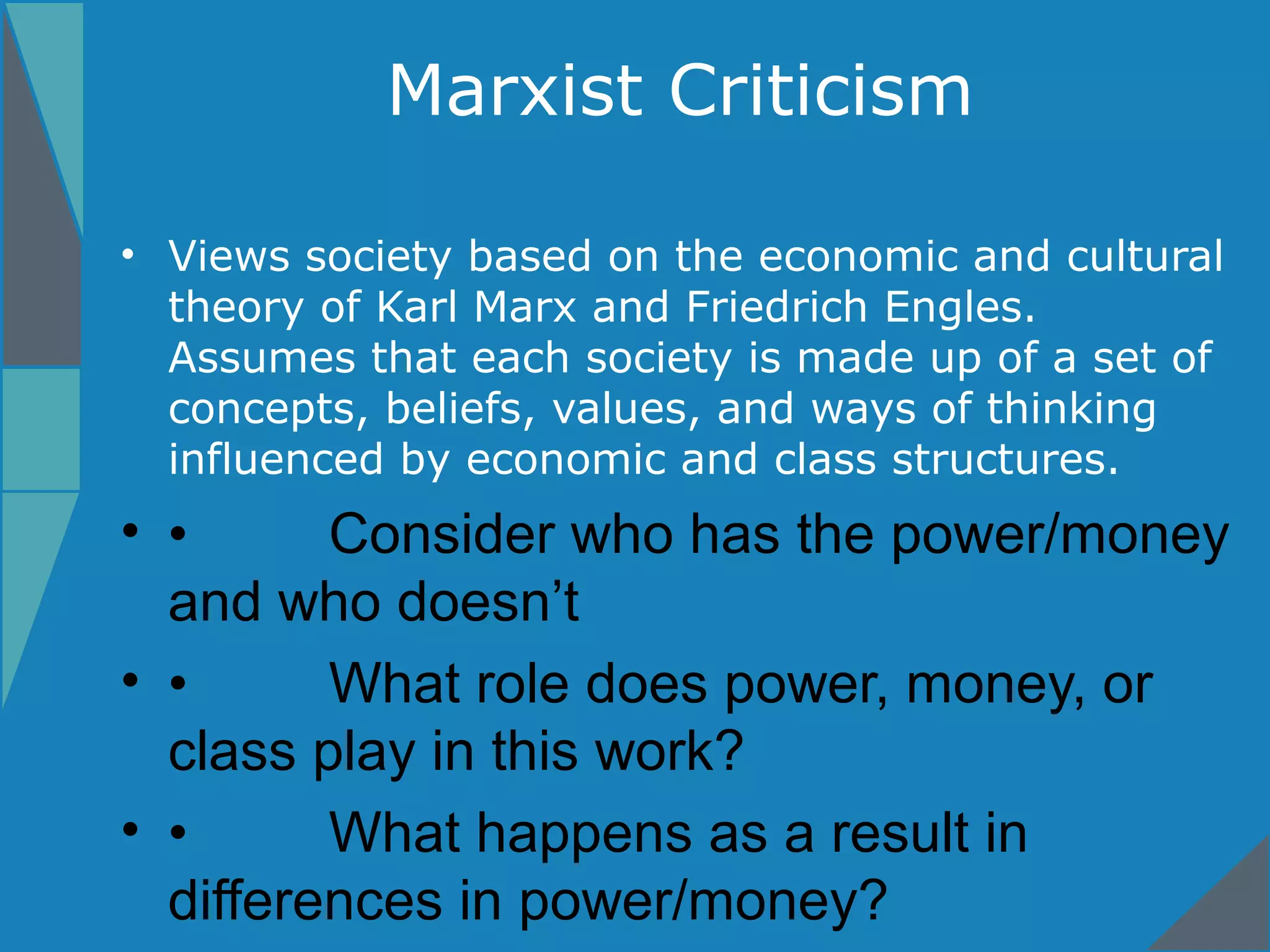 Literary Theories: A Sampling of Literary Lenses | PPT