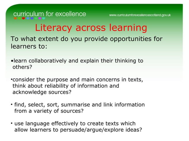 Responsibility of all: health and wellbeing, literacy and numeracy across learning | PPT