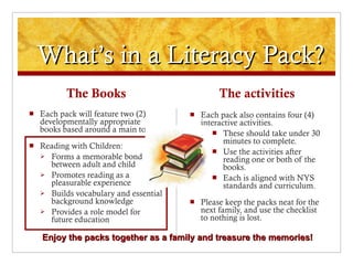 Literacy Home Pack Family Presentation | PPT