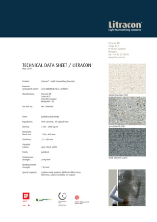Litracon data sheet 2010 | PDF