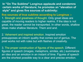 Litrary critesim - on the sublime by longinus | PPT