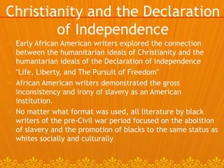 Litrature+Of+Slavery+And+Freedom | PPT