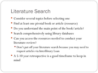 Writing a Literature Review | PPT