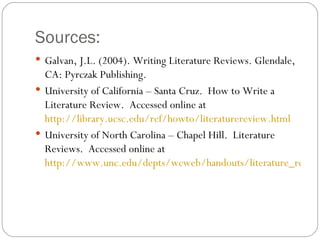 Writing a Literature Review | PPT