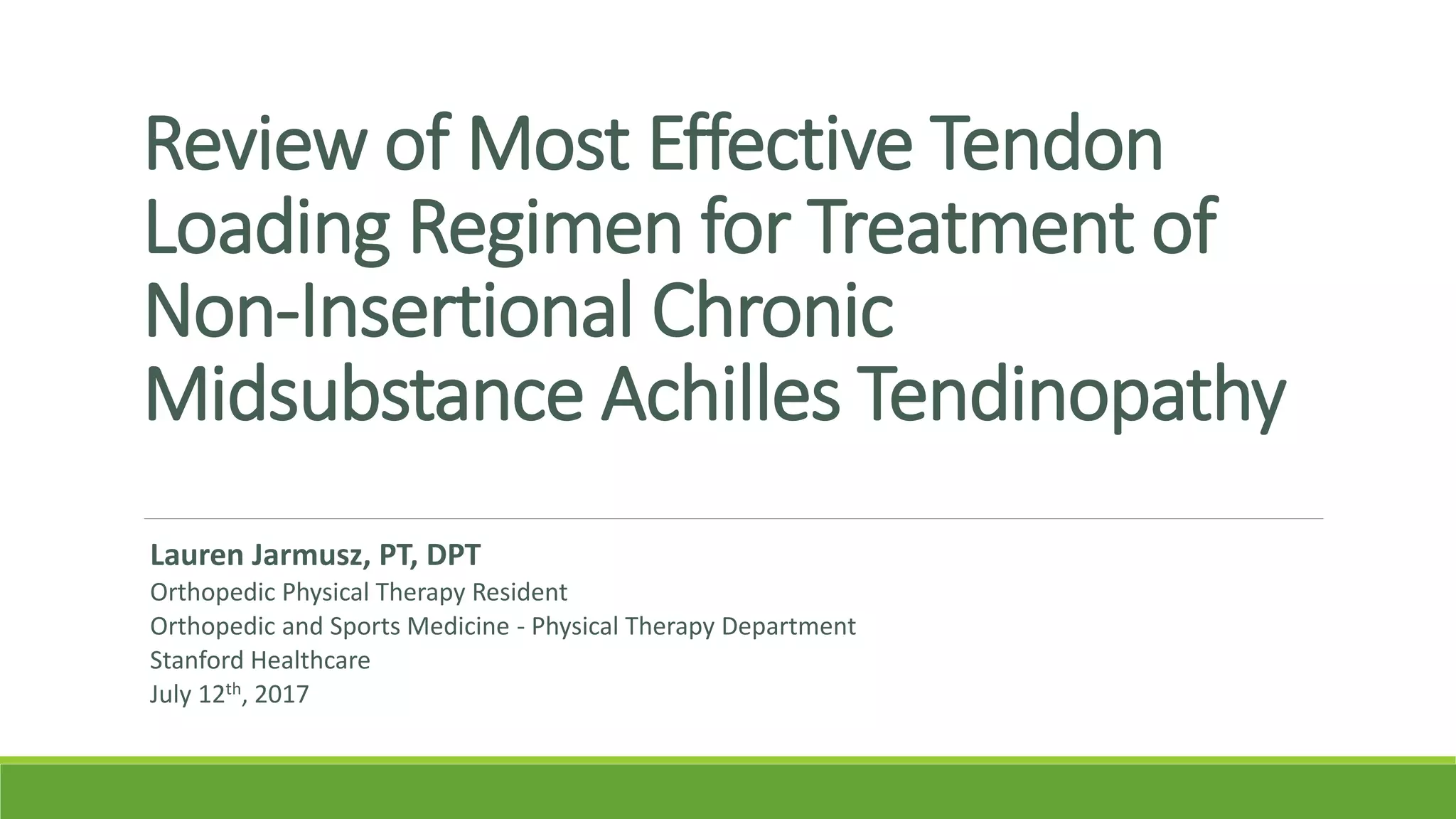 Review of Most Effective Tendon Loading Regimen for Treatment of Non ...
