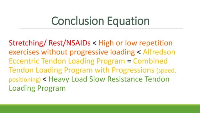 Review of Most Effective Tendon Loading Regimen for Treatment of Non ...