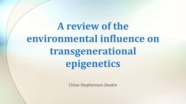 A review of the environmental influence on transgenerational ...