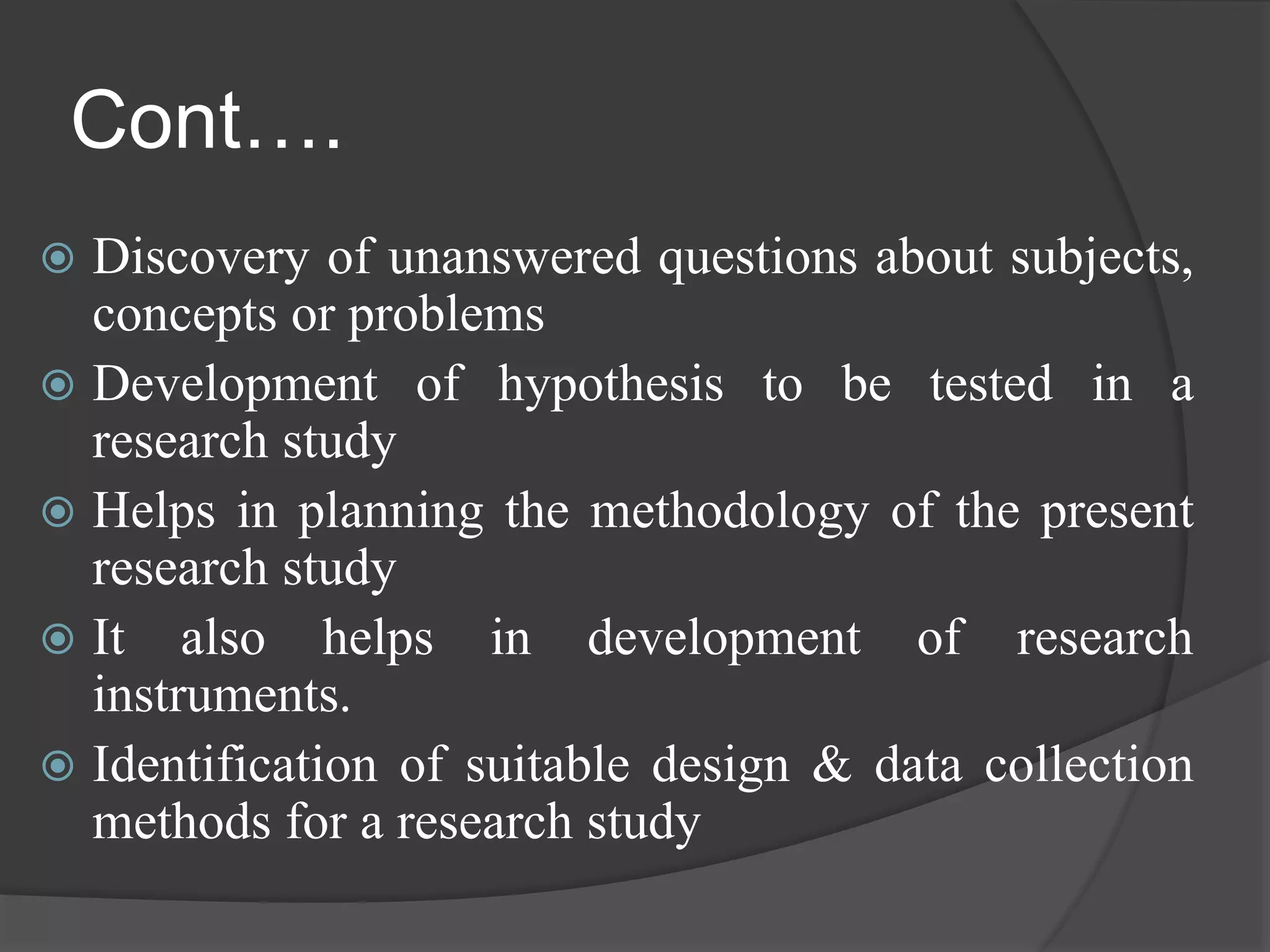 Lit rev importance in research methodology | PPTX