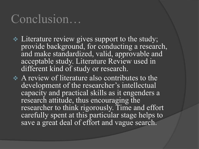 Lit rev importance in research methodology | PPT