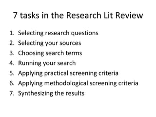 How to Conduct a Literature Search | PPT