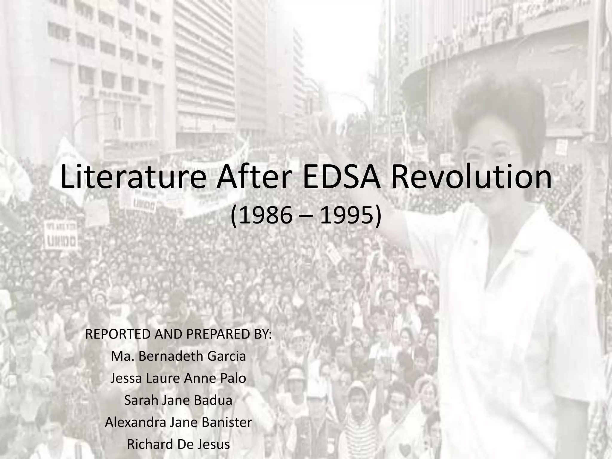Philippine Literature After EDSA Revolution | PPTX