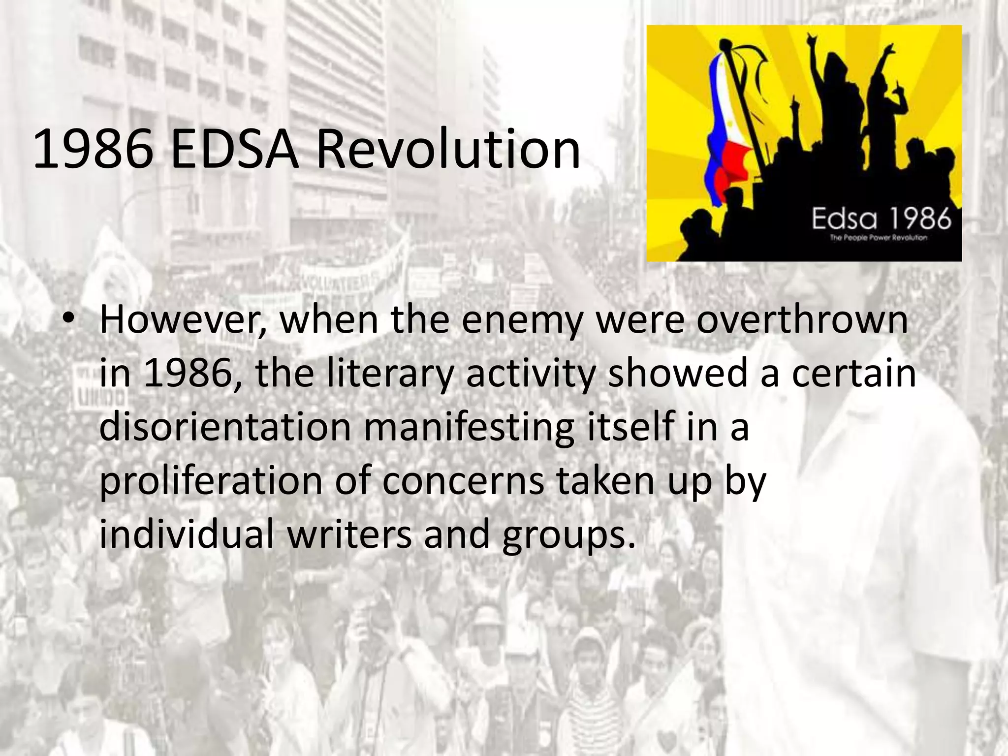 Philippine Literature After EDSA Revolution | PPTX
