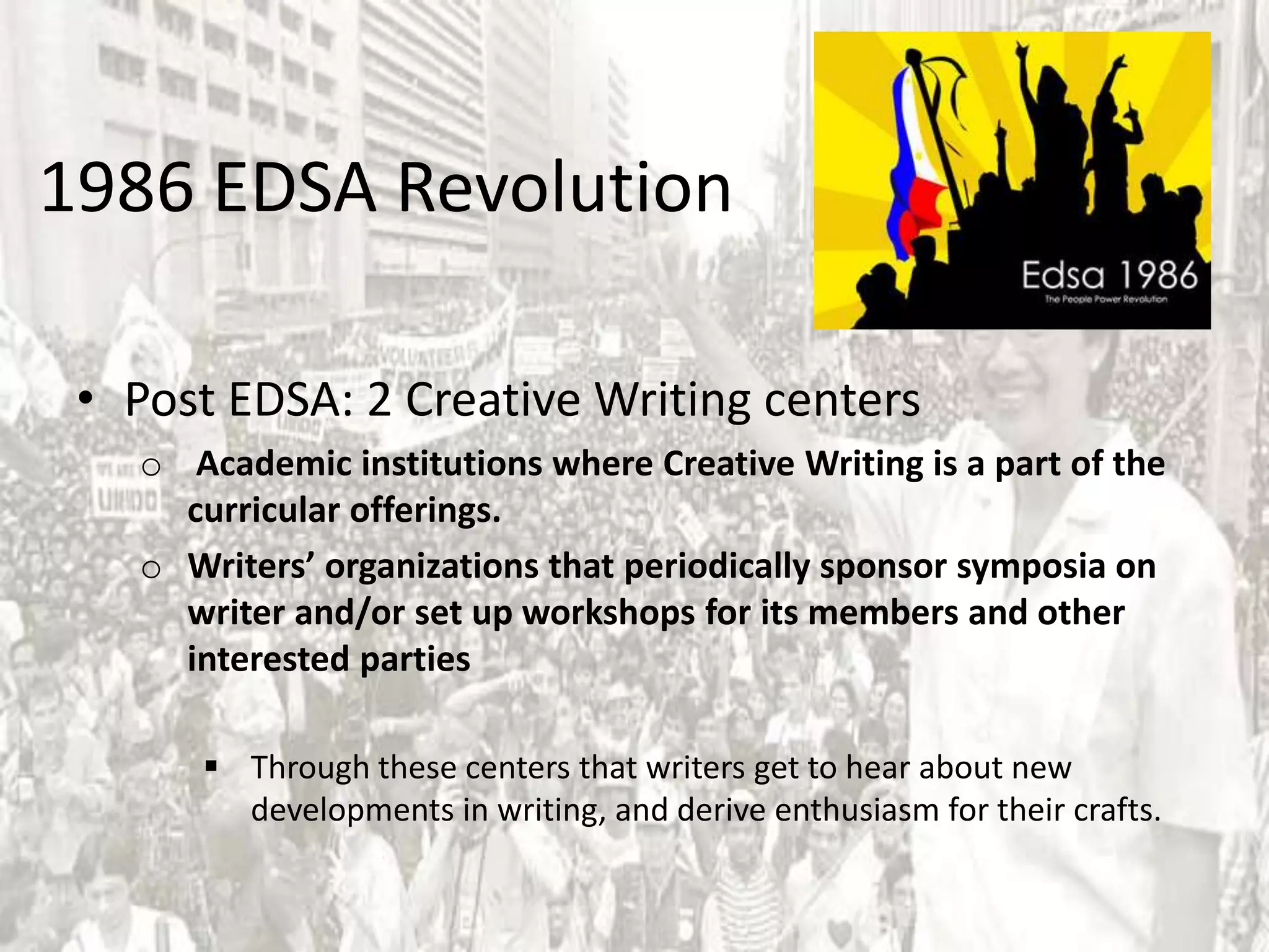 Philippine Literature After EDSA Revolution | PPTX