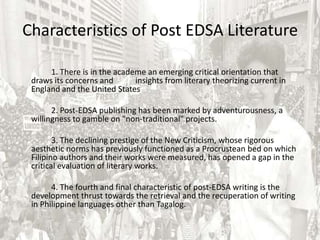 Philippine Literature After EDSA Revolution | PPTX