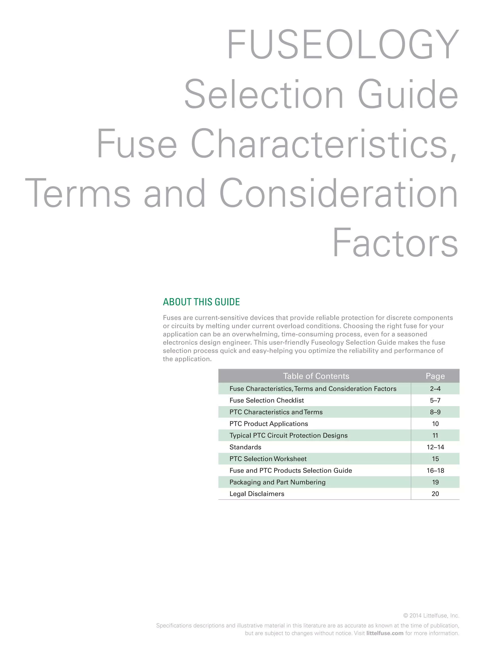 Littelfuse fuseology selection_guide.pdf | Home Appliances | Home & Garden