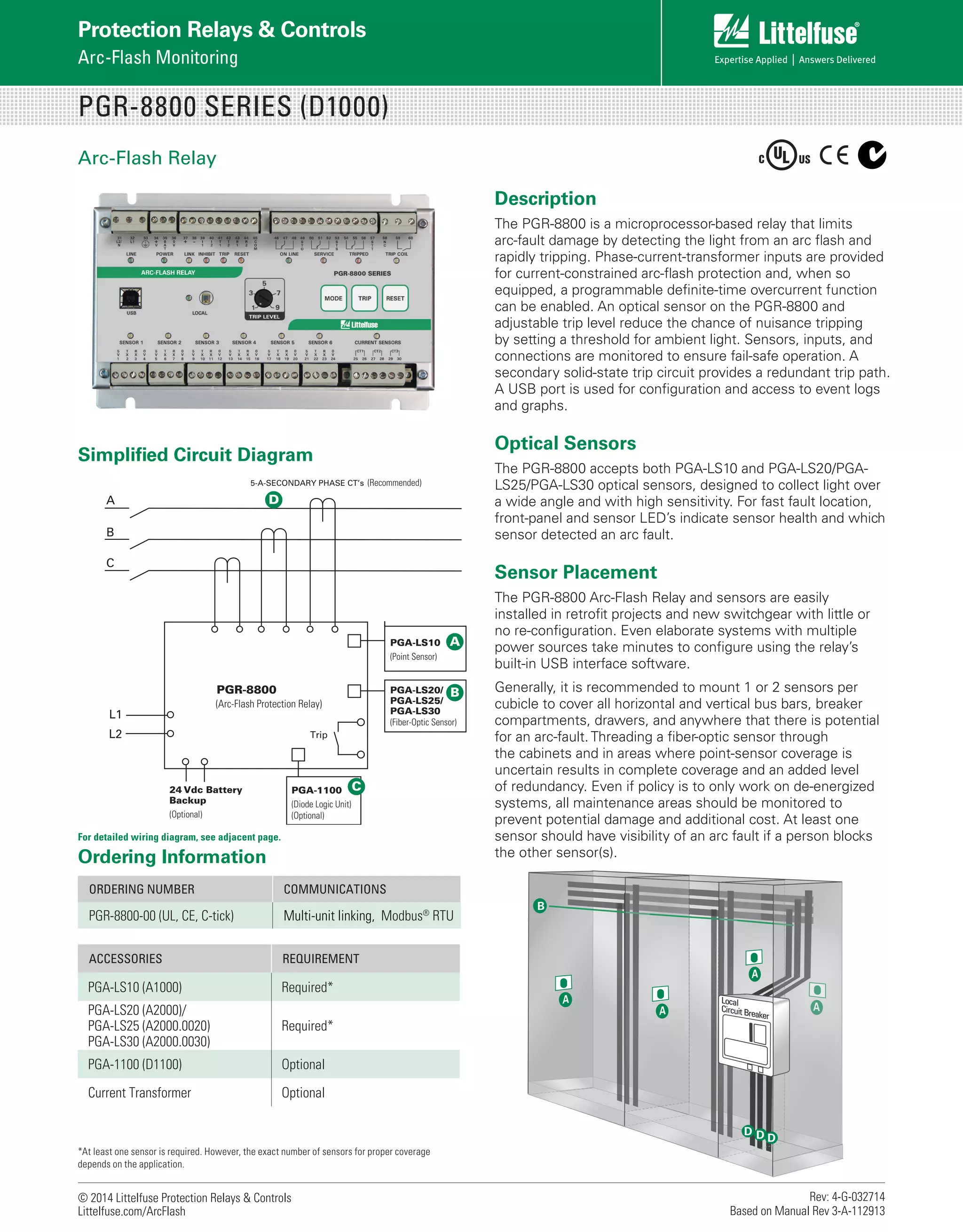 Littelfuse PGR-8800 Arc-Flash Relay | PDF