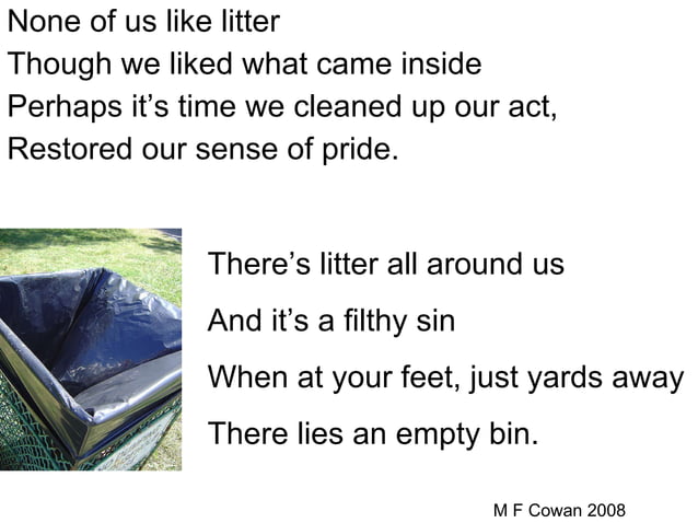 Litter Poem | PPT