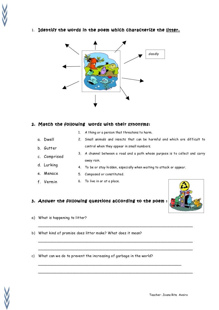 Litter worksheet