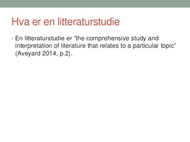 Literaturstudie Methode