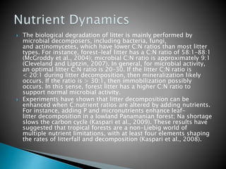 Litter decomposition and nutrient dynamics | PPTX