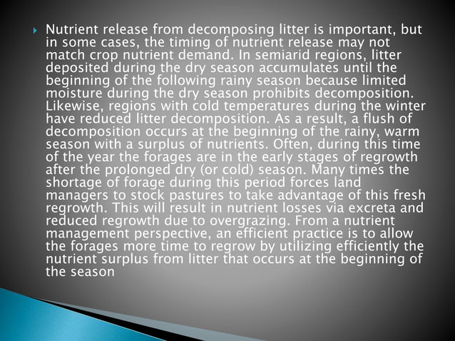 Litter decomposition and nutrient dynamics | PPTX