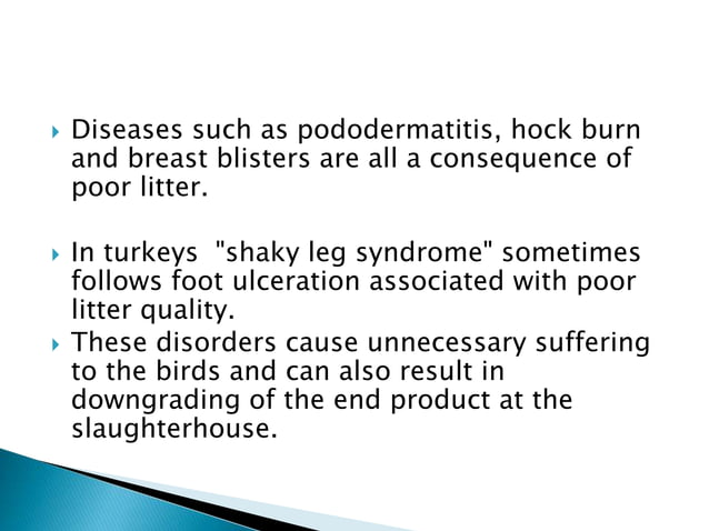 Litter management and Litter born Diseases | PPTX | Agriculture ...