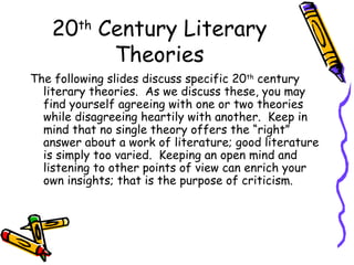Literary Criticism and Literary Theories | PPT