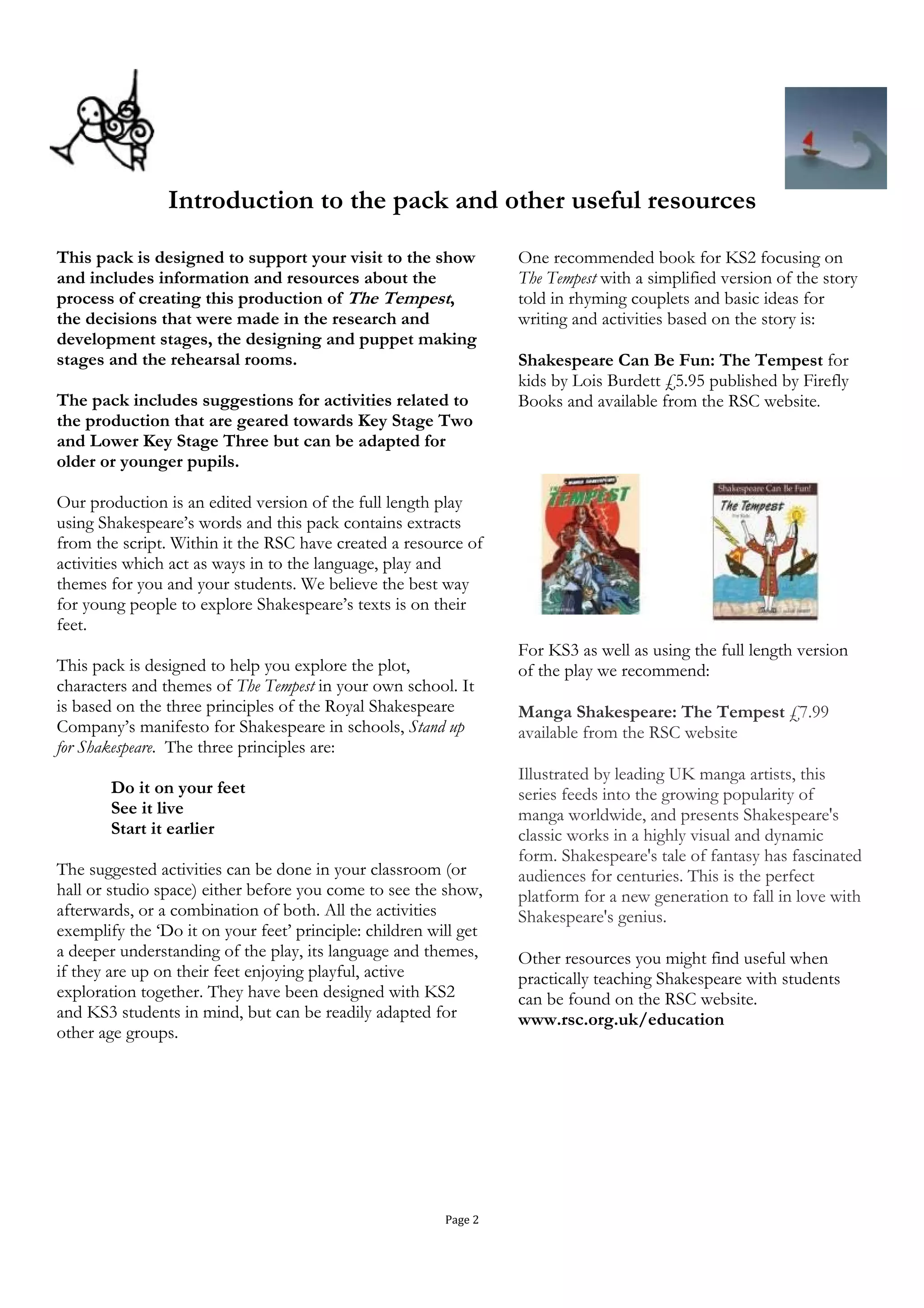 Little angel-rsc-tempest-education-pack-2011 | PDF