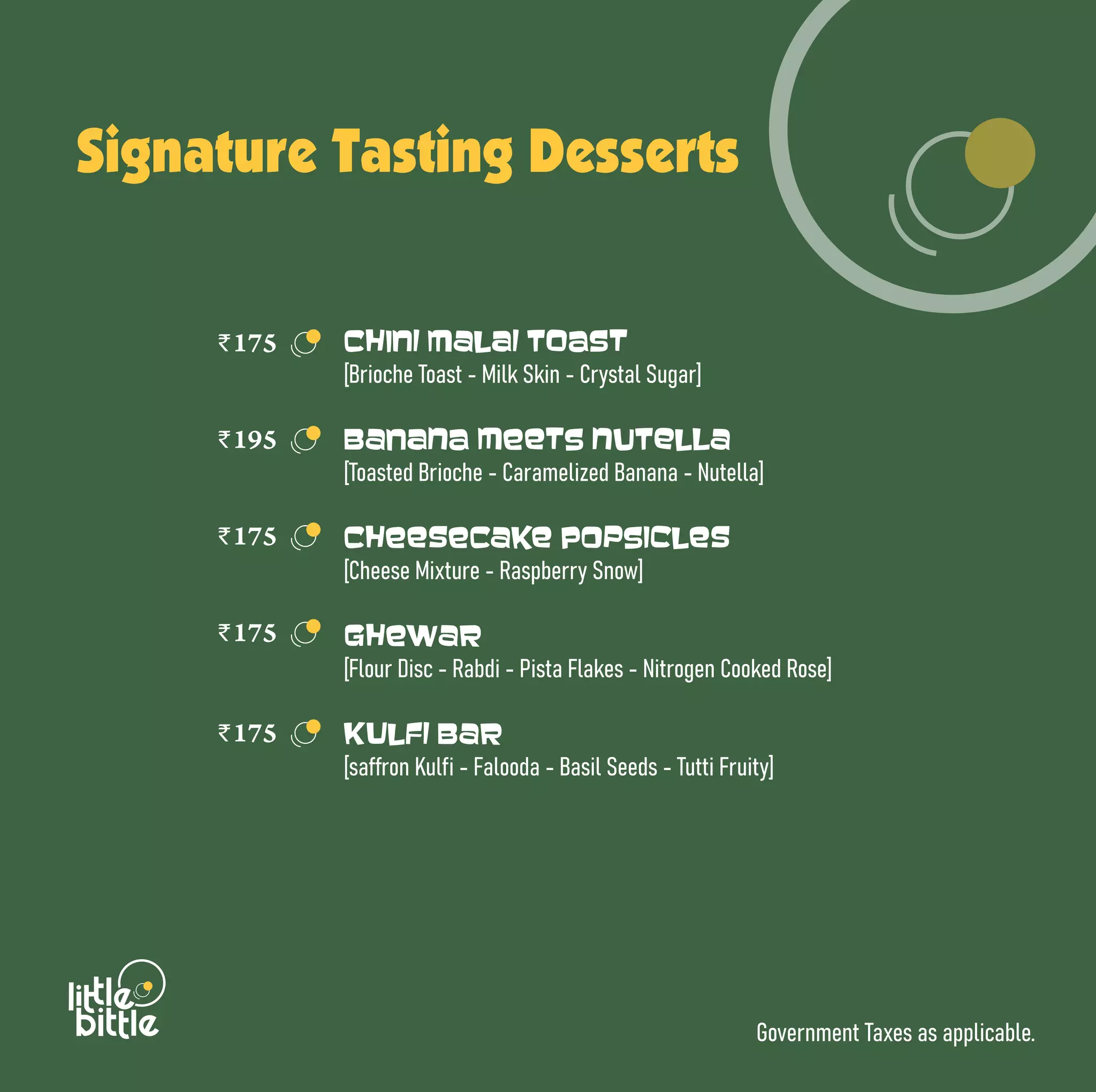 Little Bittle Restaurant Menu | PDF