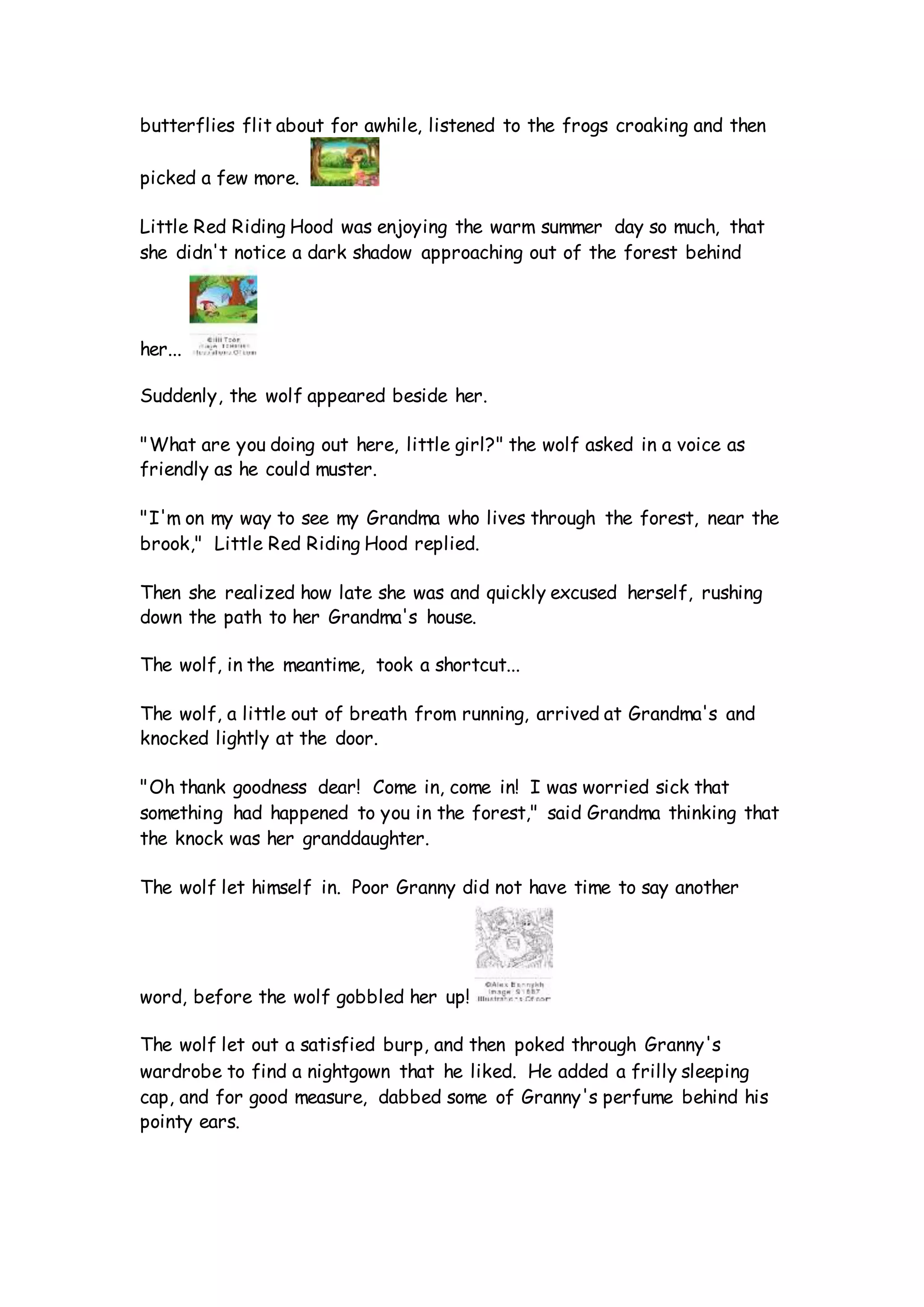 Little red-riding-hood (writing acivities) | PDF