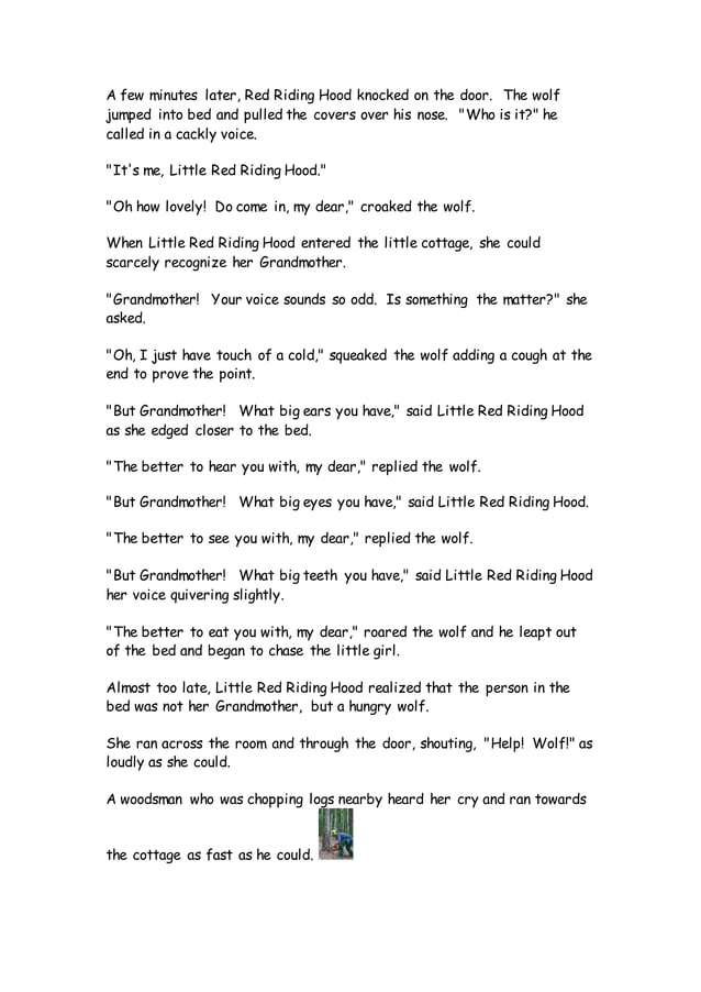 Little red-riding-hood (writing acivities) | DOCX | Zoos & Aquariums ...