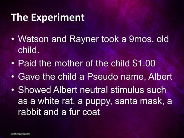 Little Albert Experiment | PPTX | Science
