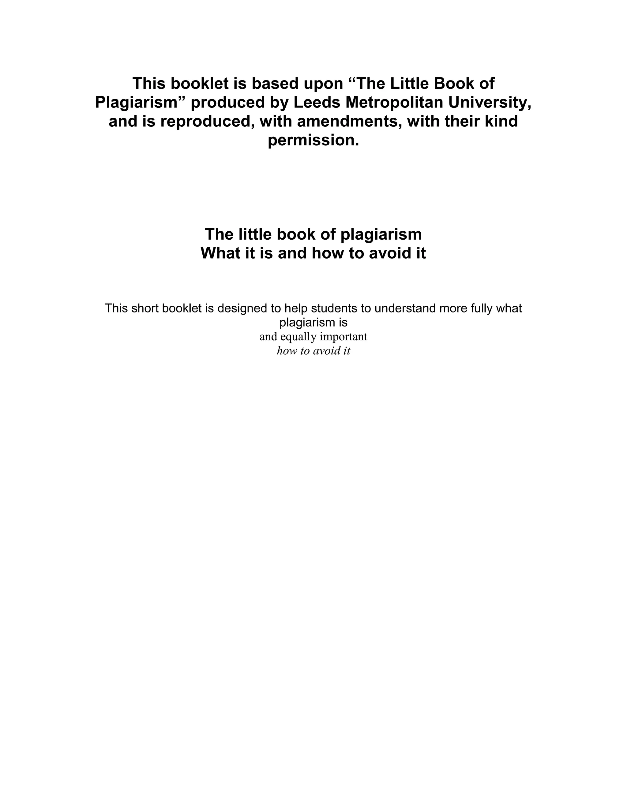 Little book of_plagiarism | PDF