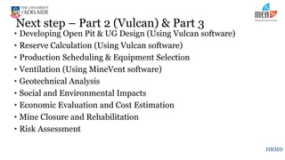 Hard Rock Mine Design Project | PPTX