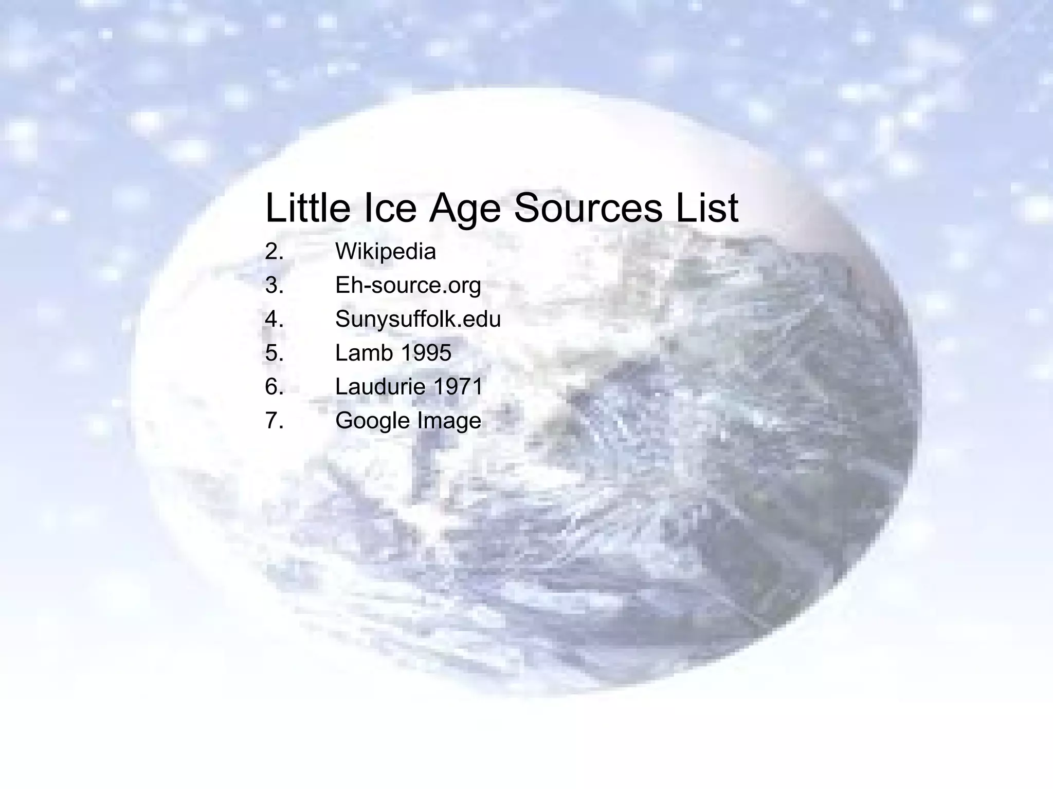 Little ice age | PPT