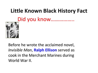 Little known black_history_facts (2) | PPT