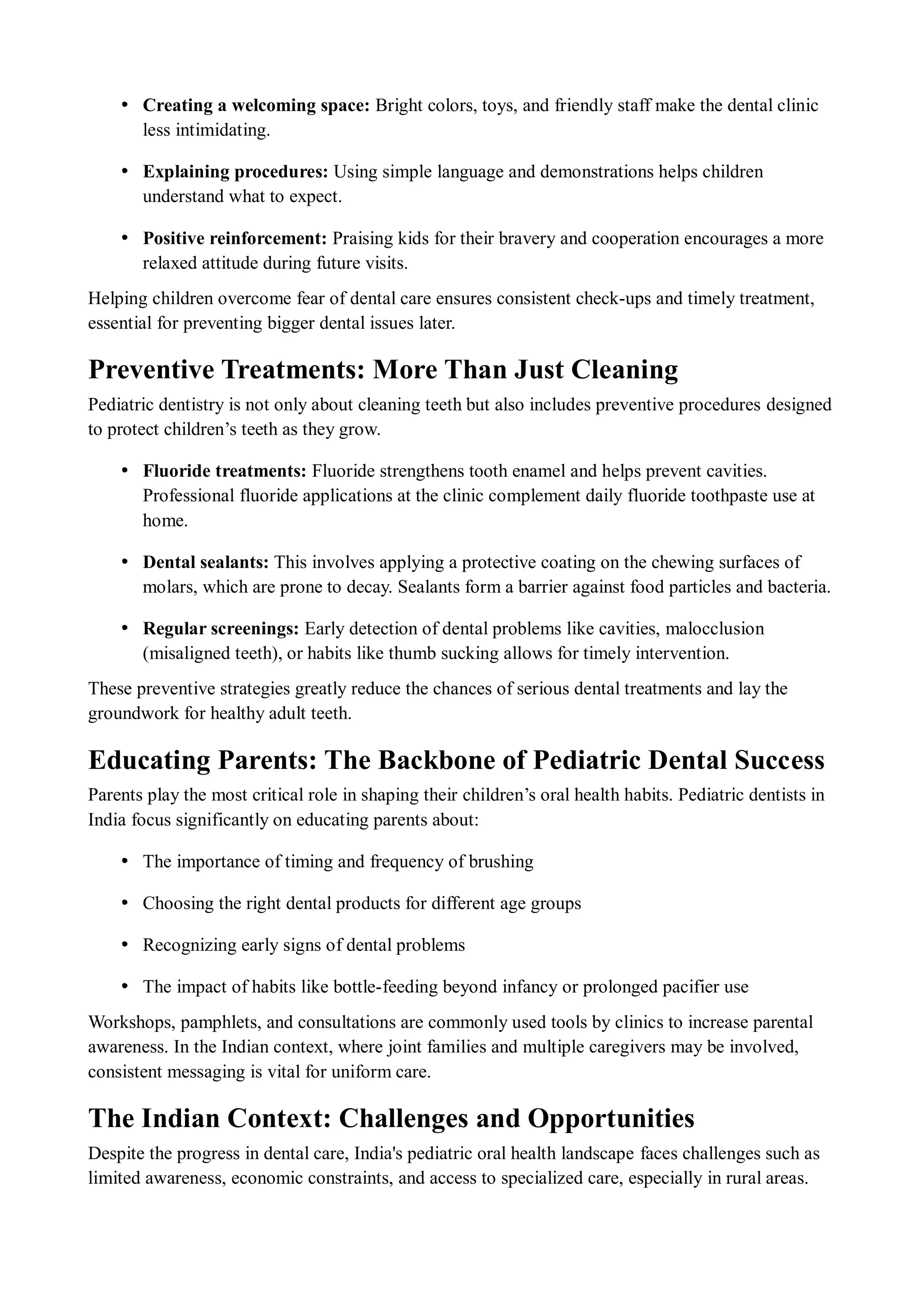 How Pediatric Dentistry Shapes Healthy Dental Habits in Children | PDF