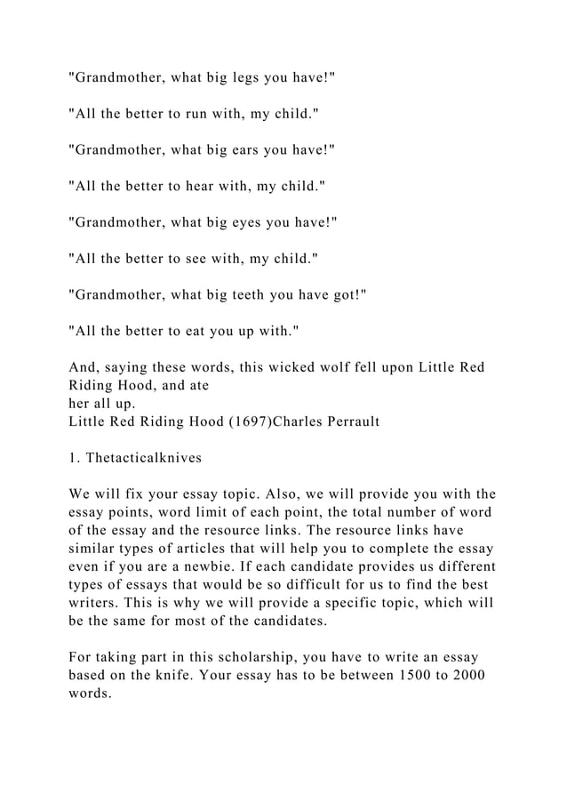 Little Red Riding Hood (1697) Charles Perrault Once .docx | Biological ...