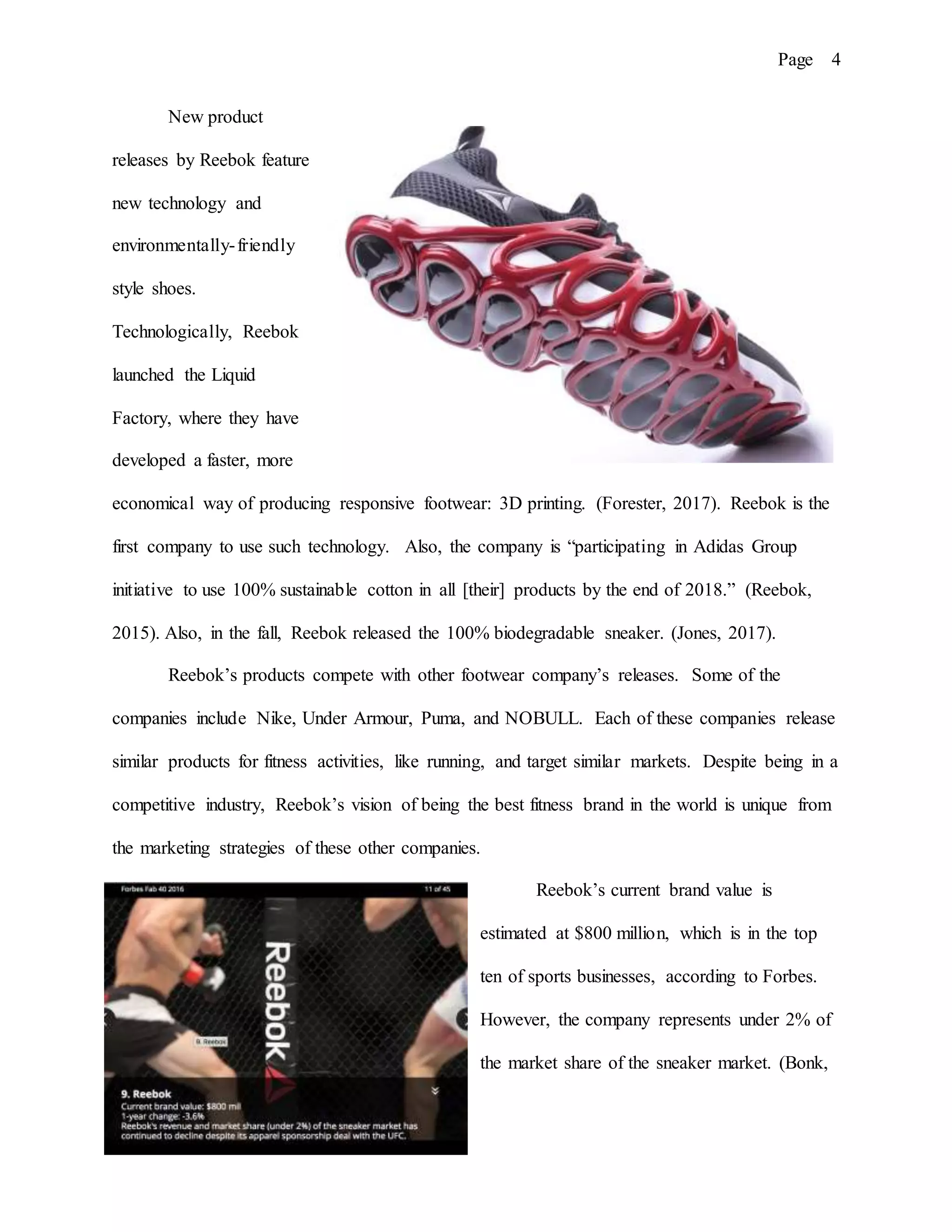 Market Analysis for Reebok | DOCX | Apparel Industry | Industries
