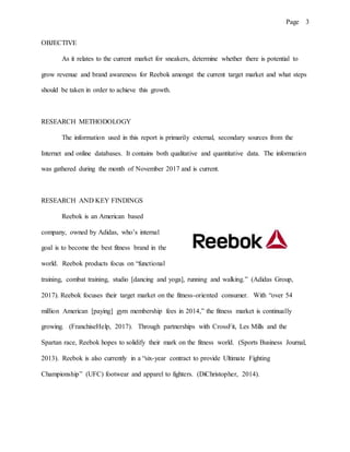 Market Analysis for Reebok | DOCX