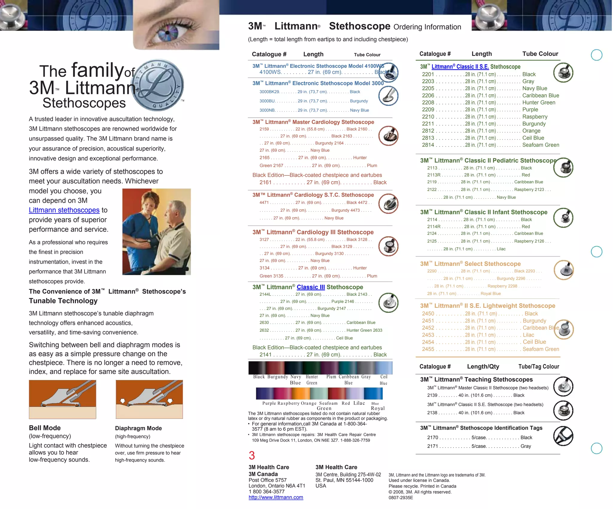 Littmann stethoscopes comparison | PDF