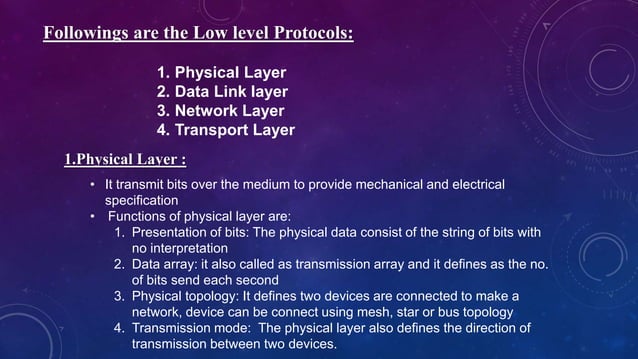 low level protocols | PPT