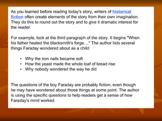 Literature Unit 5, Lesson 1: Michael Faraday's World | PPT