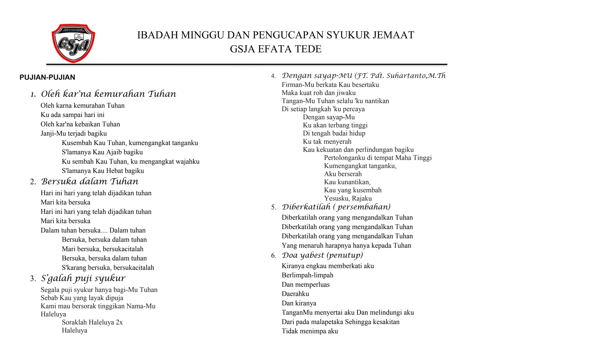liturgi Gereja sidang jemaat Allah di Indonesia | DOCX