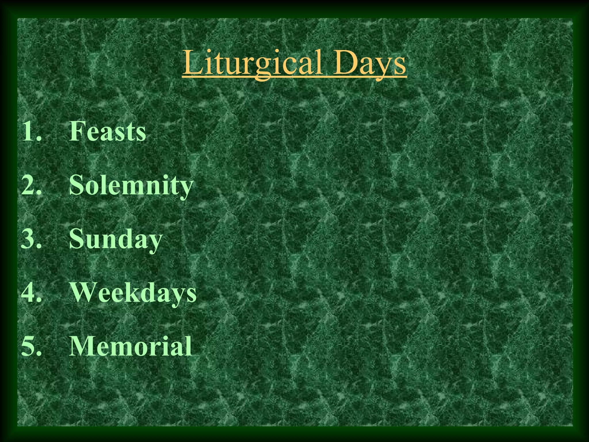 Liturgical year calendar of the Catholic Church | PPT